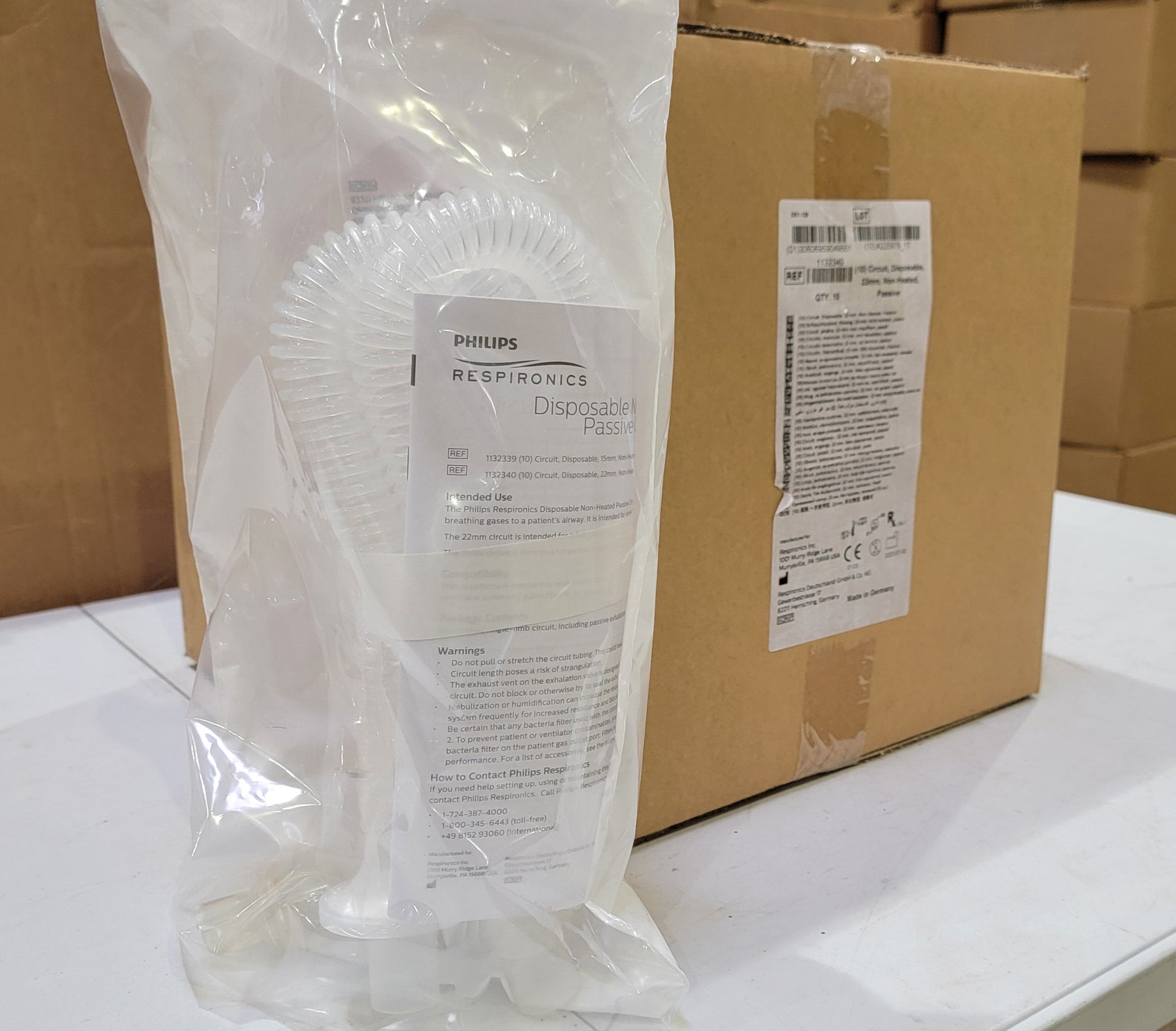 Philips Respironics Non-Heated 22mm Passive Disposable Patient Circuit ...